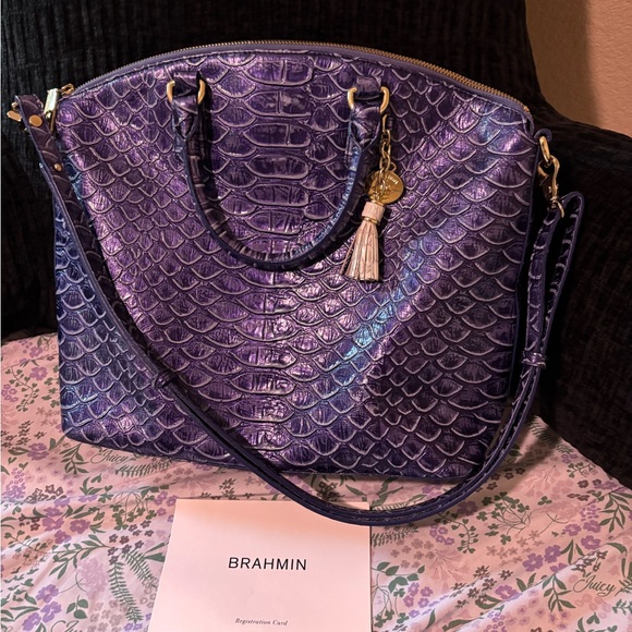 Brahmin | Bags | Brahmin Iridescent Purple Shoulder Bag | Poshmark